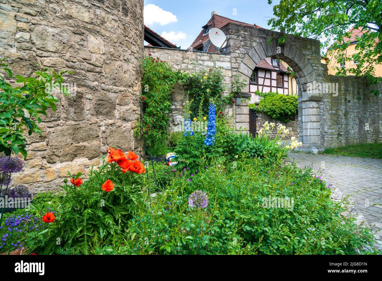 The historic old town of Sommerhausen in Lower Franconia on the Main ...