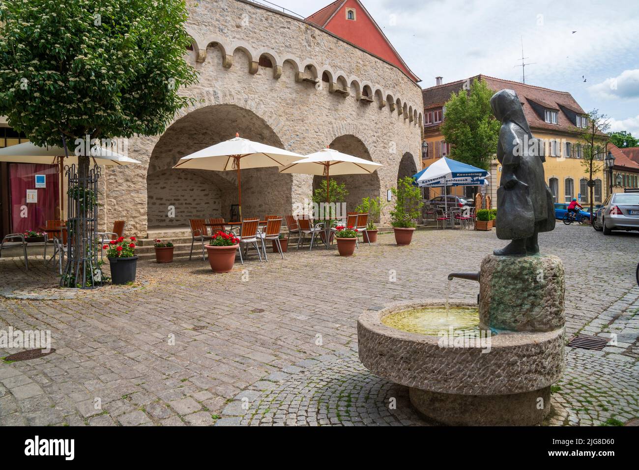 The historic old town of Dettelbach am Main in Lower Franconia with ...