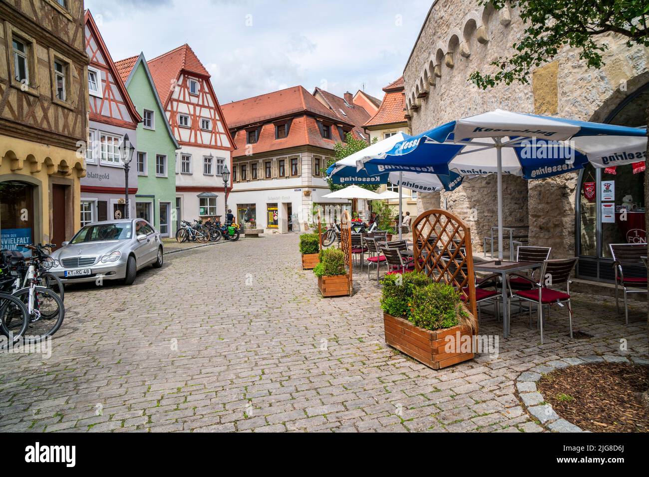 The historic old town of Dettelbach am Main in Lower Franconia with ...