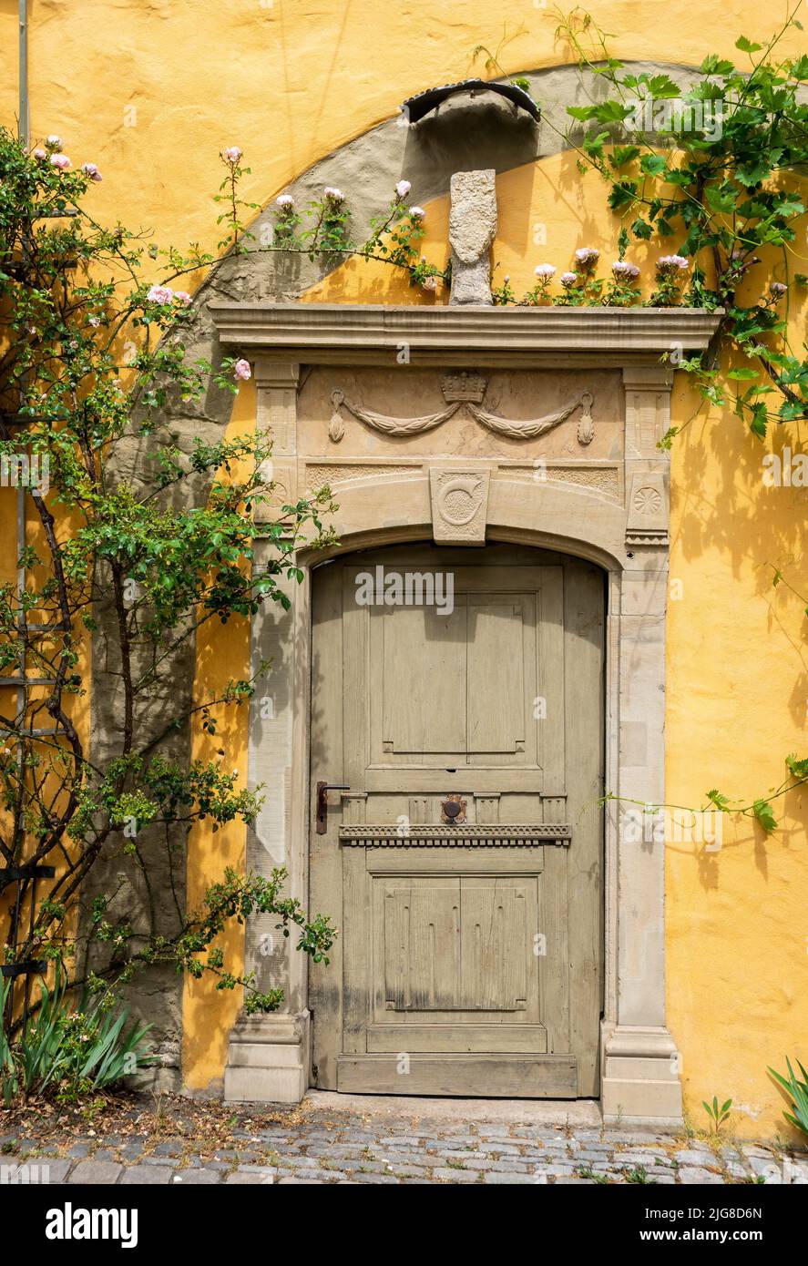 The historic old town of Dettelbach am Main in Lower Franconia with ...