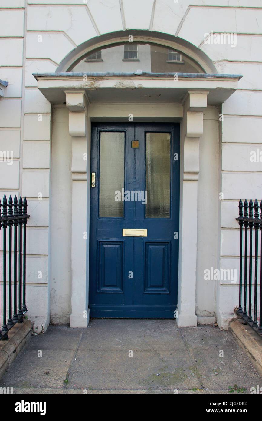Ireland, Dublin, house, detail, entrance door, blue Stock Photo - Alamy