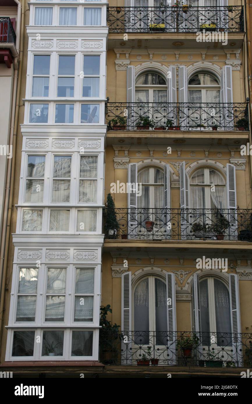 The vertical view of a part of the city building facade wall -vintage ...