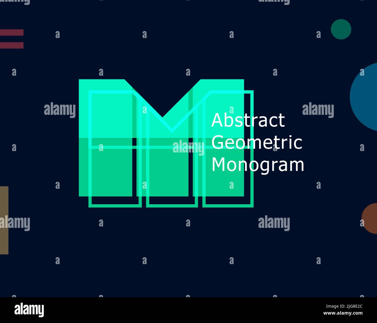 Abstract geometric letter M graphic concept. Color unusual shape for ...