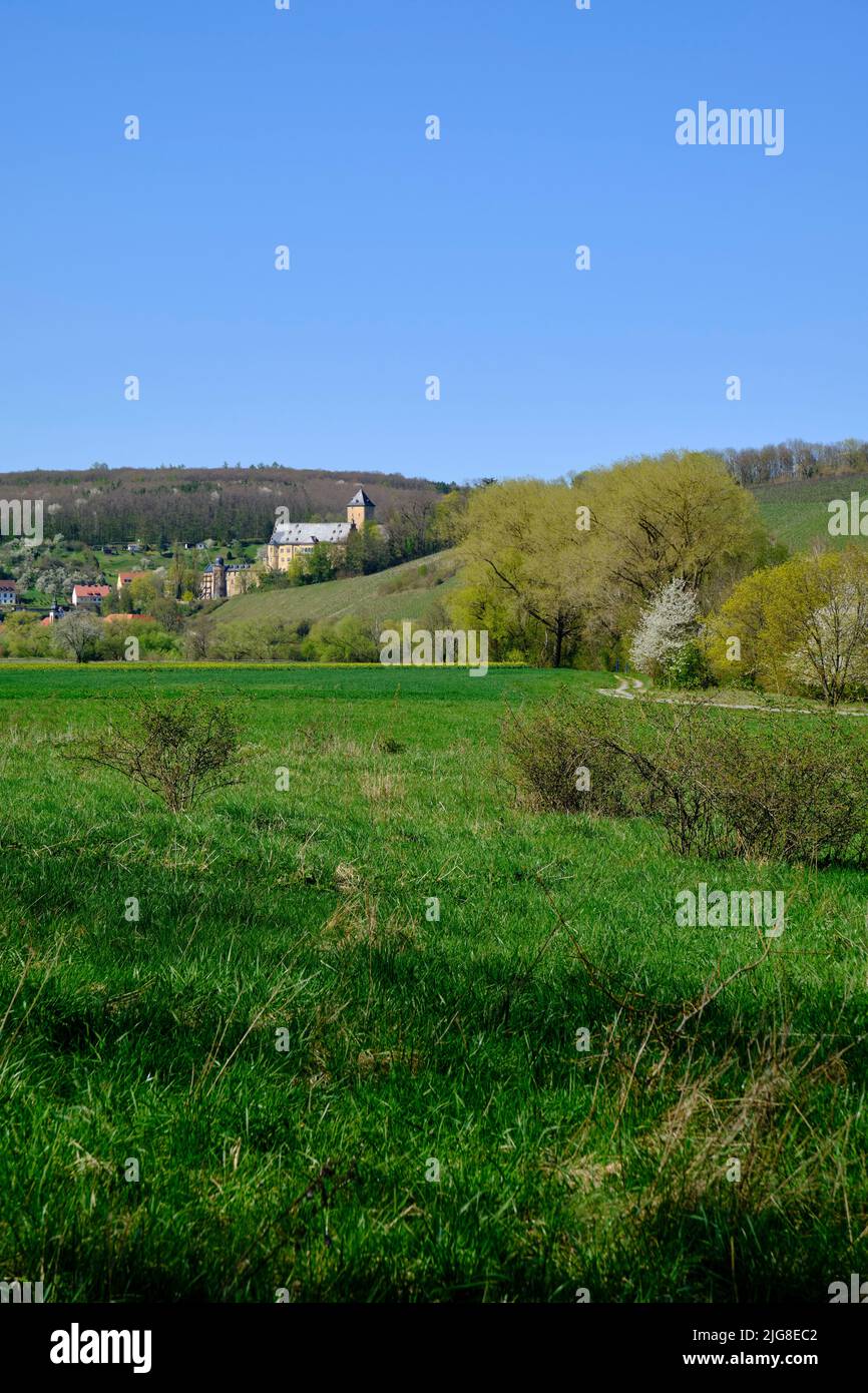The Main valley with a view of Mainberg Castle in Mainberg, Schweinfurt ...