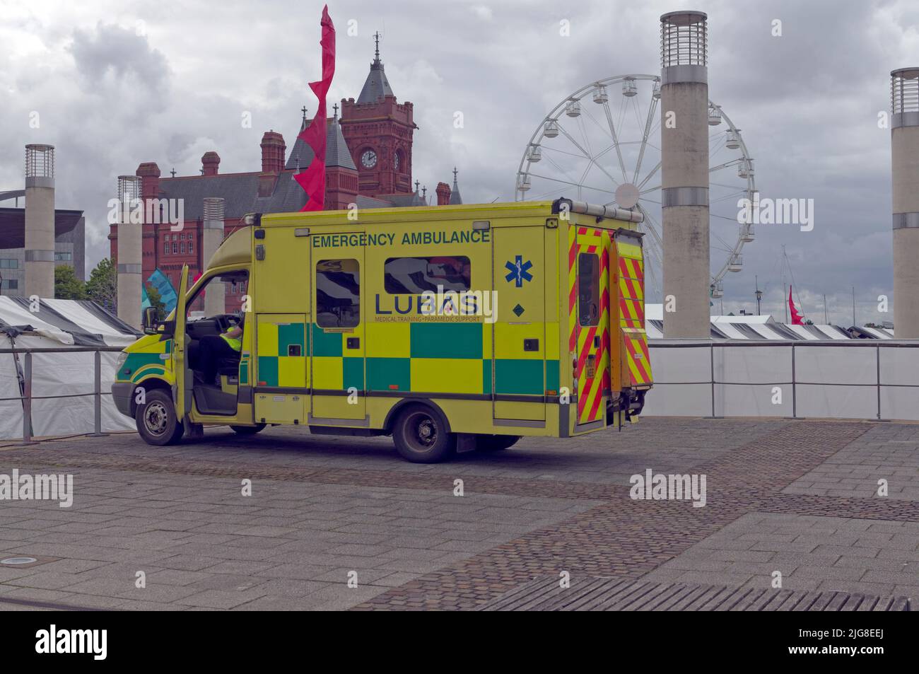 LUBAS Emergency Ambulance at Cardiff Bay, during the food festival ...