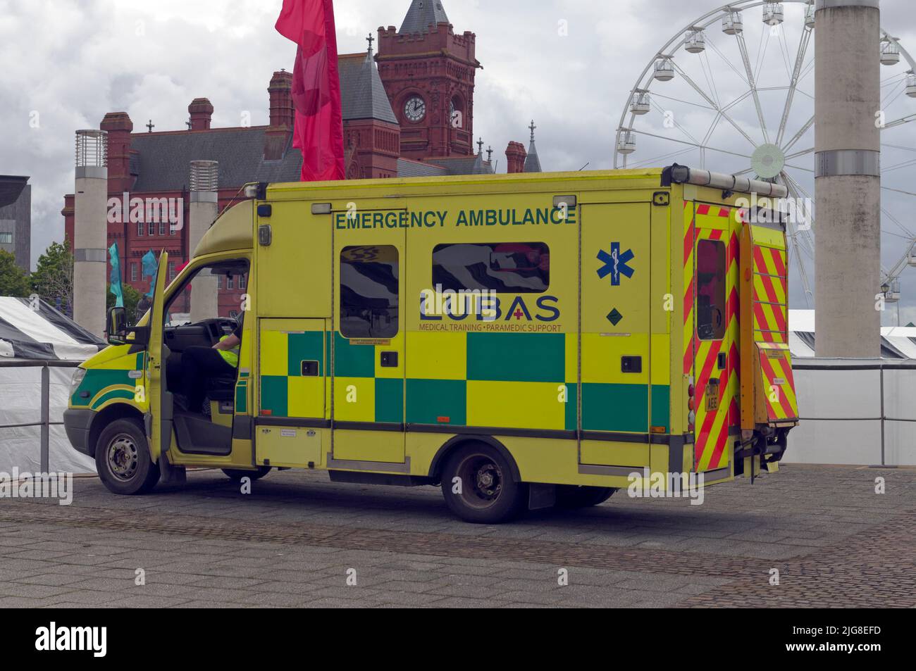 LUBAS Emergency Ambulance at Cardiff Bay, during the food festival ...
