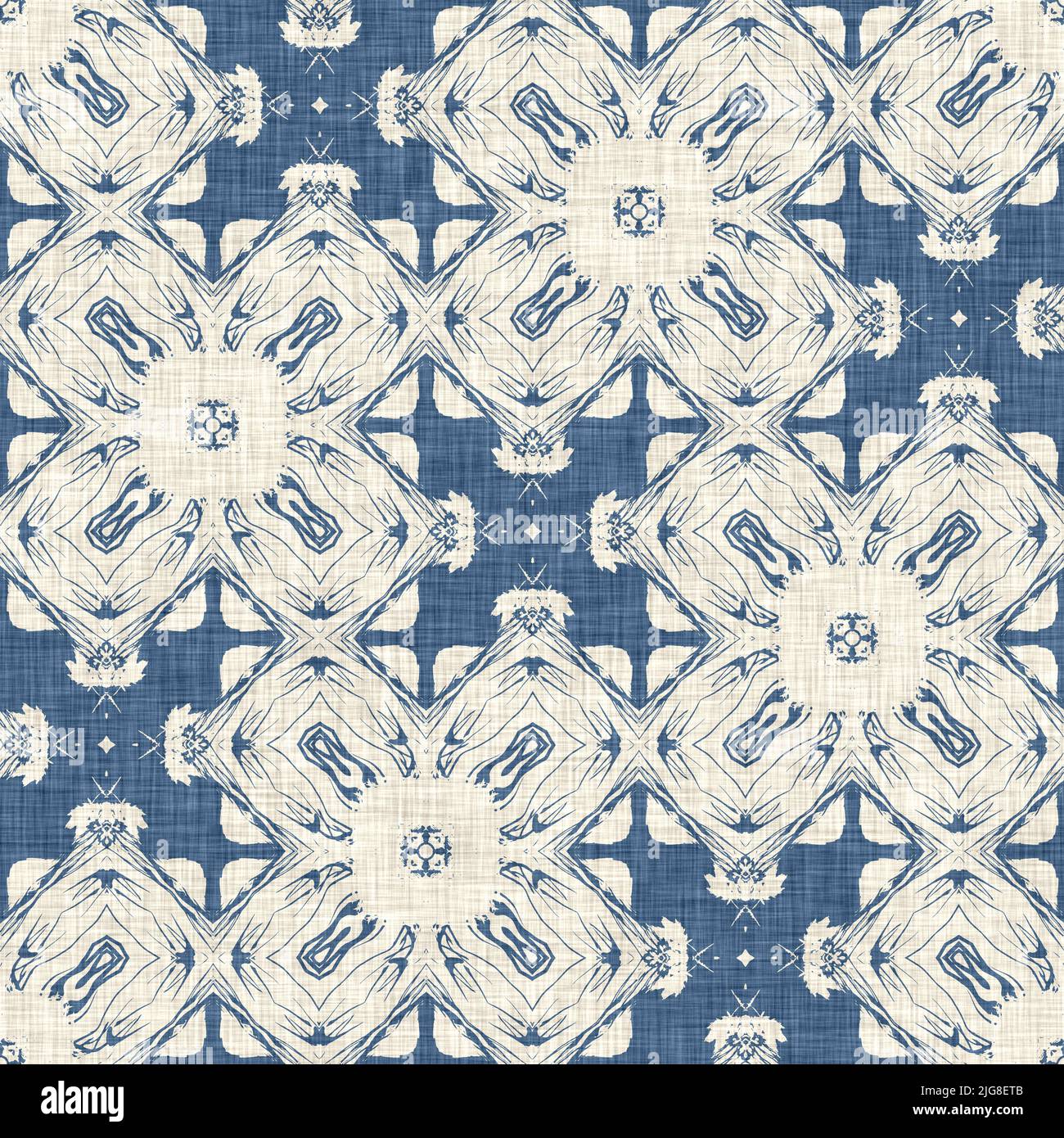 French blue quilt printed fabric pattern for shabby chic home decor ...