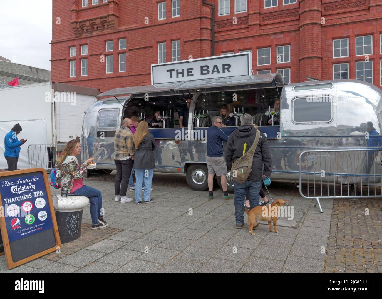 Airstream camper as a bar at Cardiff Bay, during the food festival ...