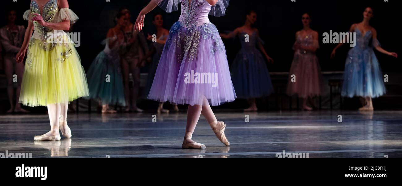 Swan Lake ballet. Closeup of ballerinas dancing Stock Photo - Alamy
