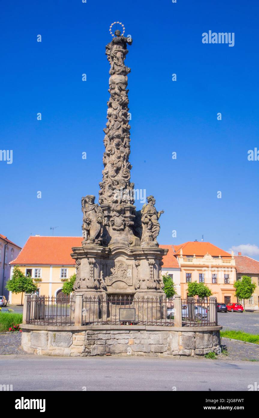 The Marian (Plague) Column in the King Vladislav Square in Velvary ...