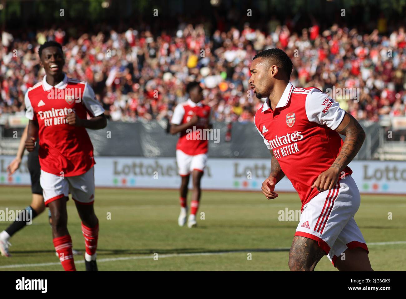 Gabriel jesus arsenal celebrates hi-res stock photography and images ...