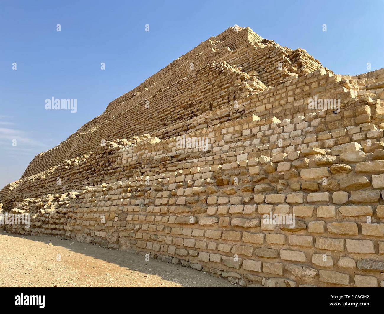A close-up shot of the ancient Egyptian pyramid in the daytime Stock ...