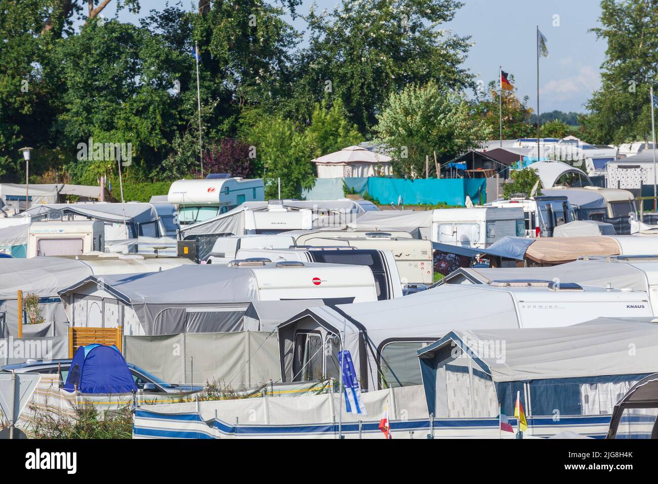 Campsite on the beach, Nordseebad Dangast, Varel-Dangast, Lower Saxony ...