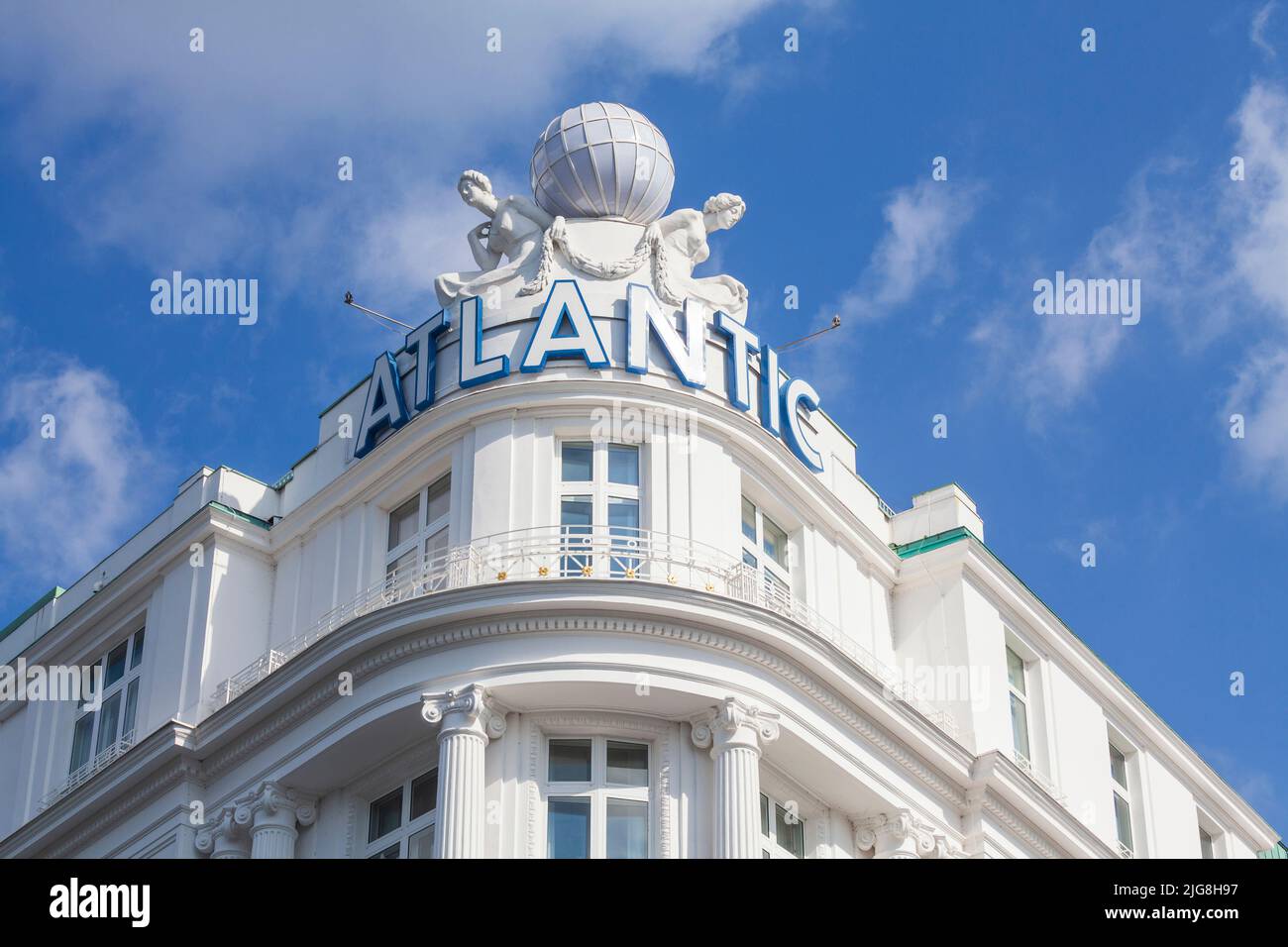 Roof gable of Hotel Atlantic Kempinski, Außenalster, Hamburg, Germany ...
