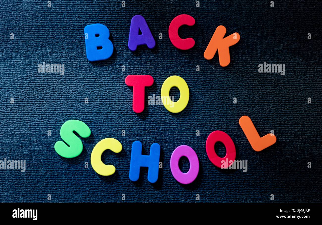Back to school letters with different colors Stock Photo - Alamy