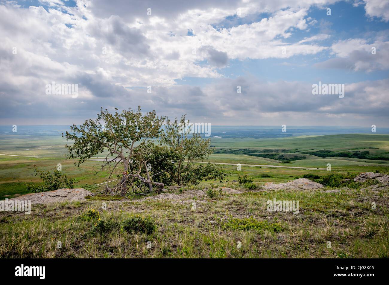 Views at Head-Smashed-In Buffalo Jump world heritage site in Southern ...