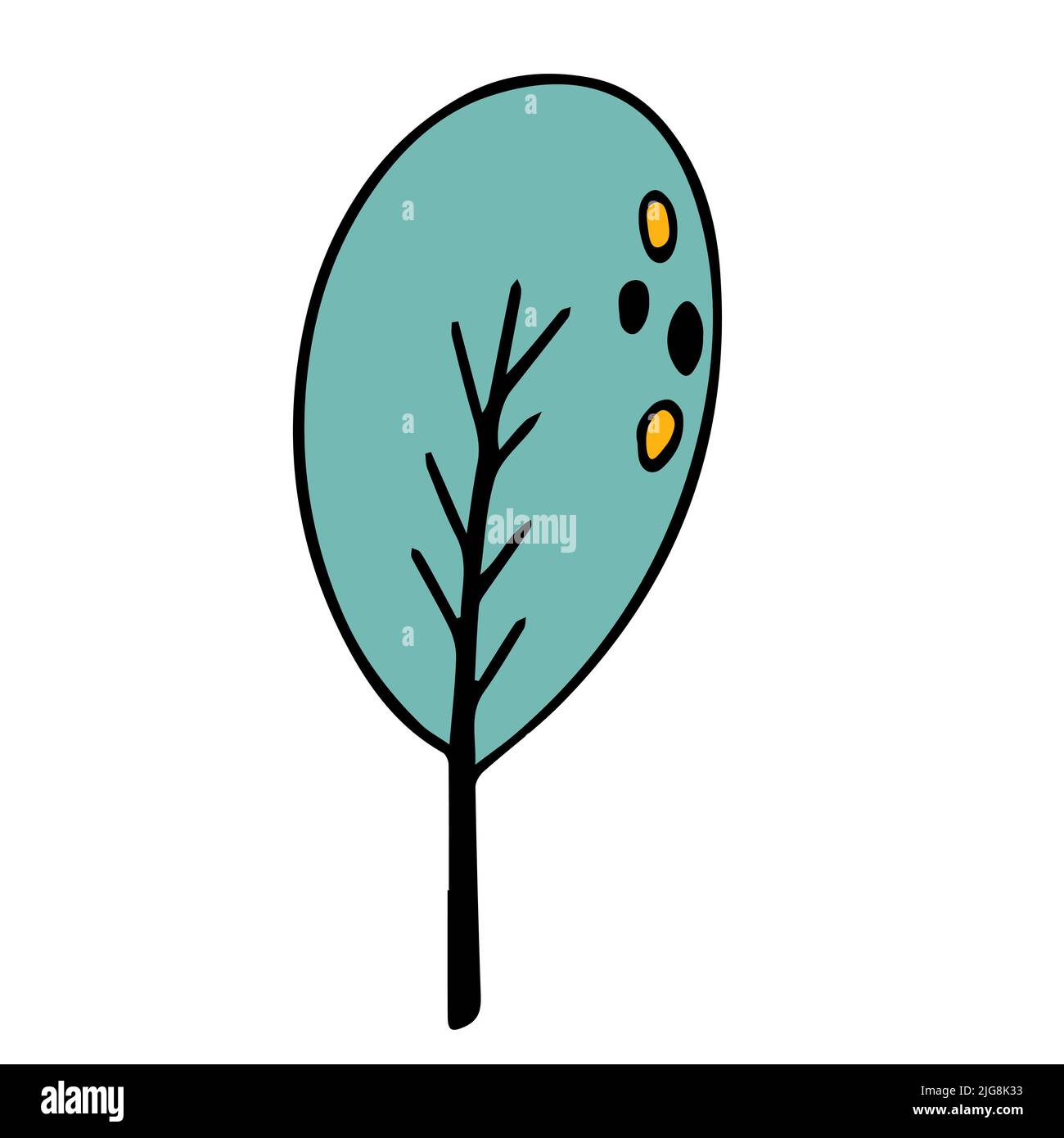 Autumn leaf in doodle style. Hello, Autumn. Isolated illustration ...