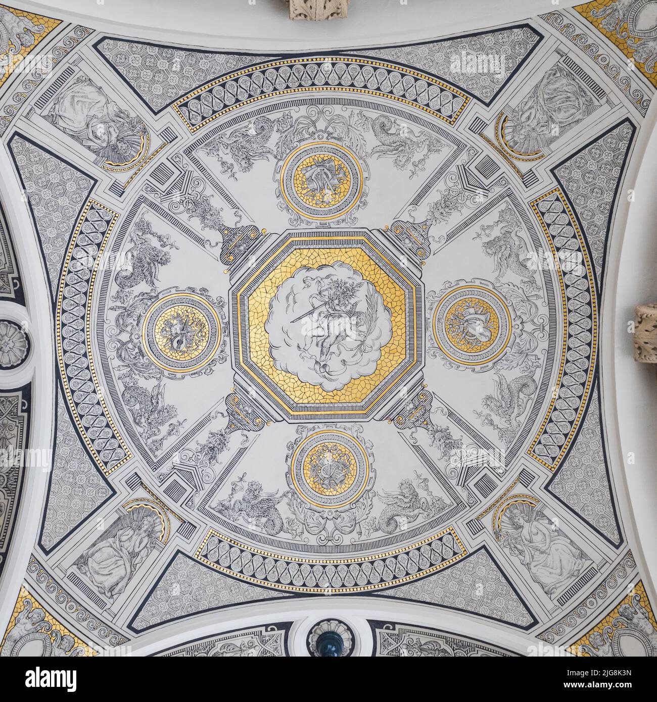 View of the drawing on the ceiling of the cathedral Stock Photo - Alamy