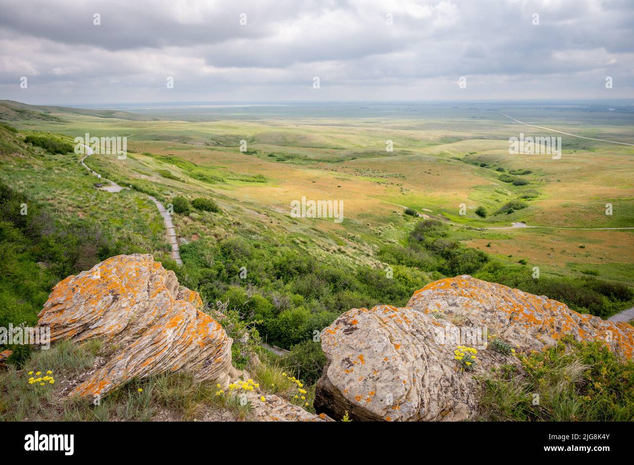 Views at Head-Smashed-In Buffalo Jump world heritage site in Southern ...