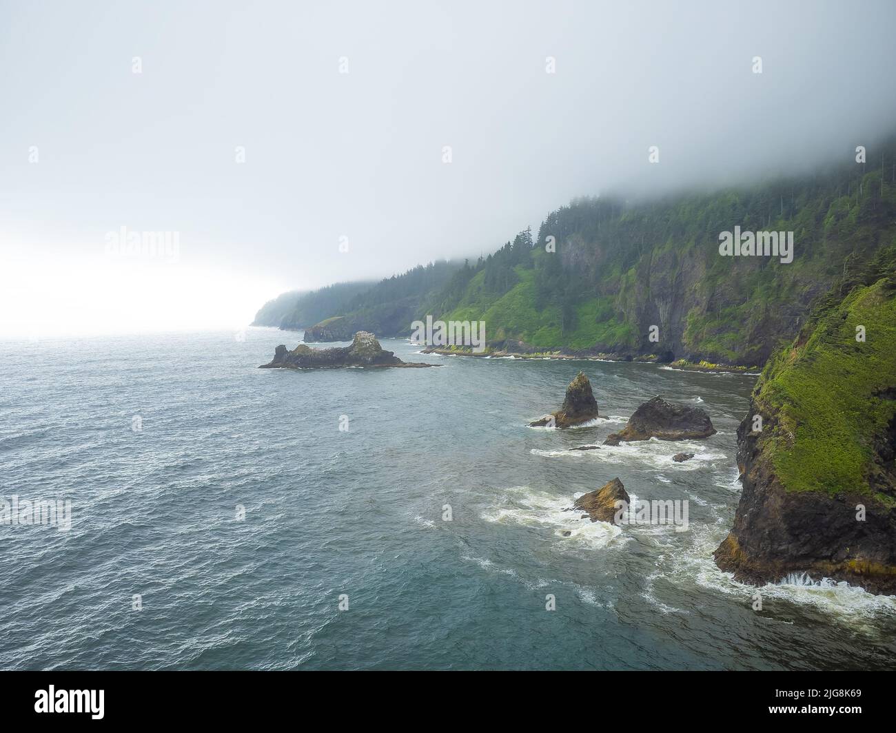 Calm seascape. Sandy beach, hilly coast, overgrown with greenery. The ...
