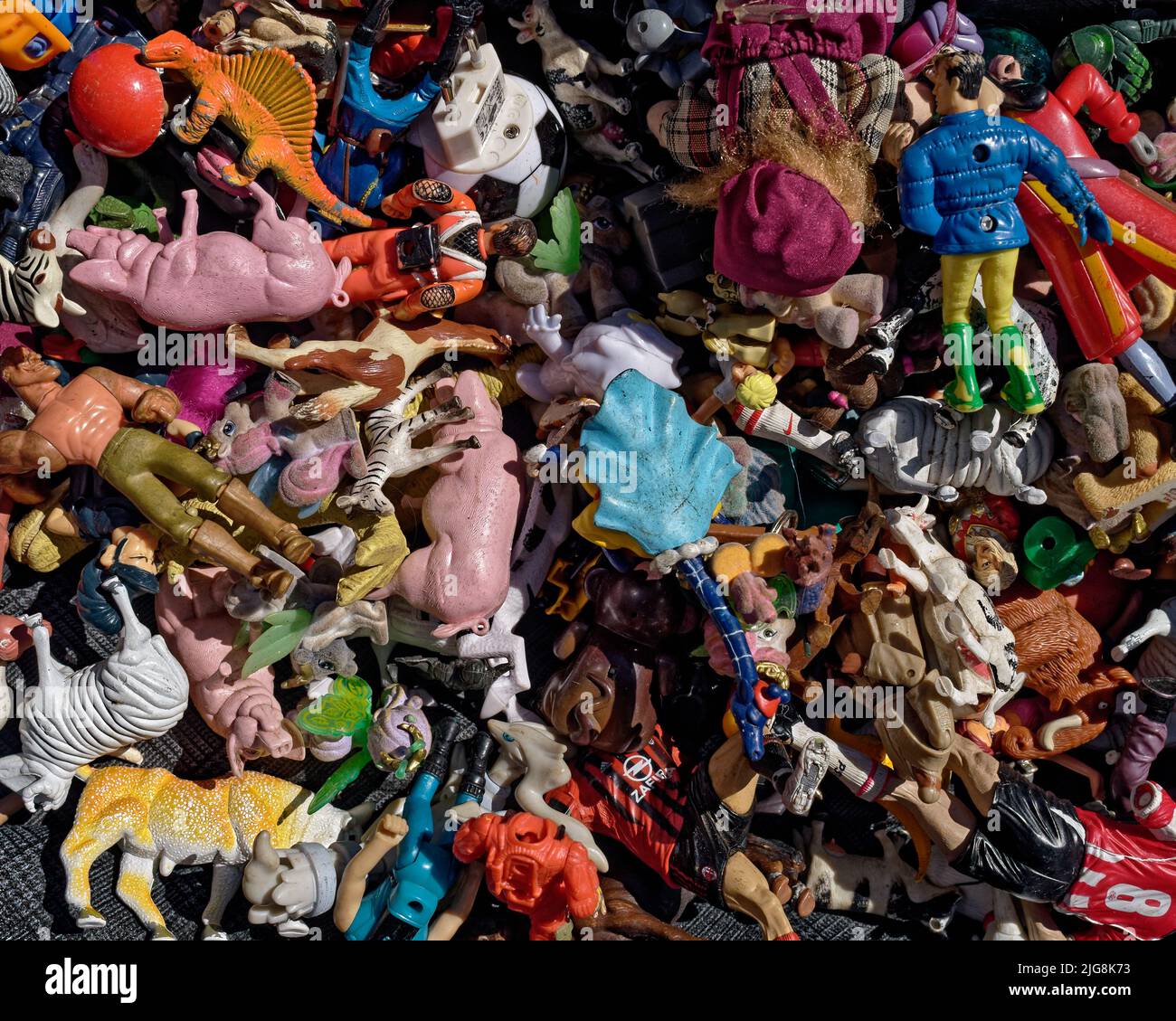 Various plastic toys (animals) at the flea market in Hanover (No. 37 ...