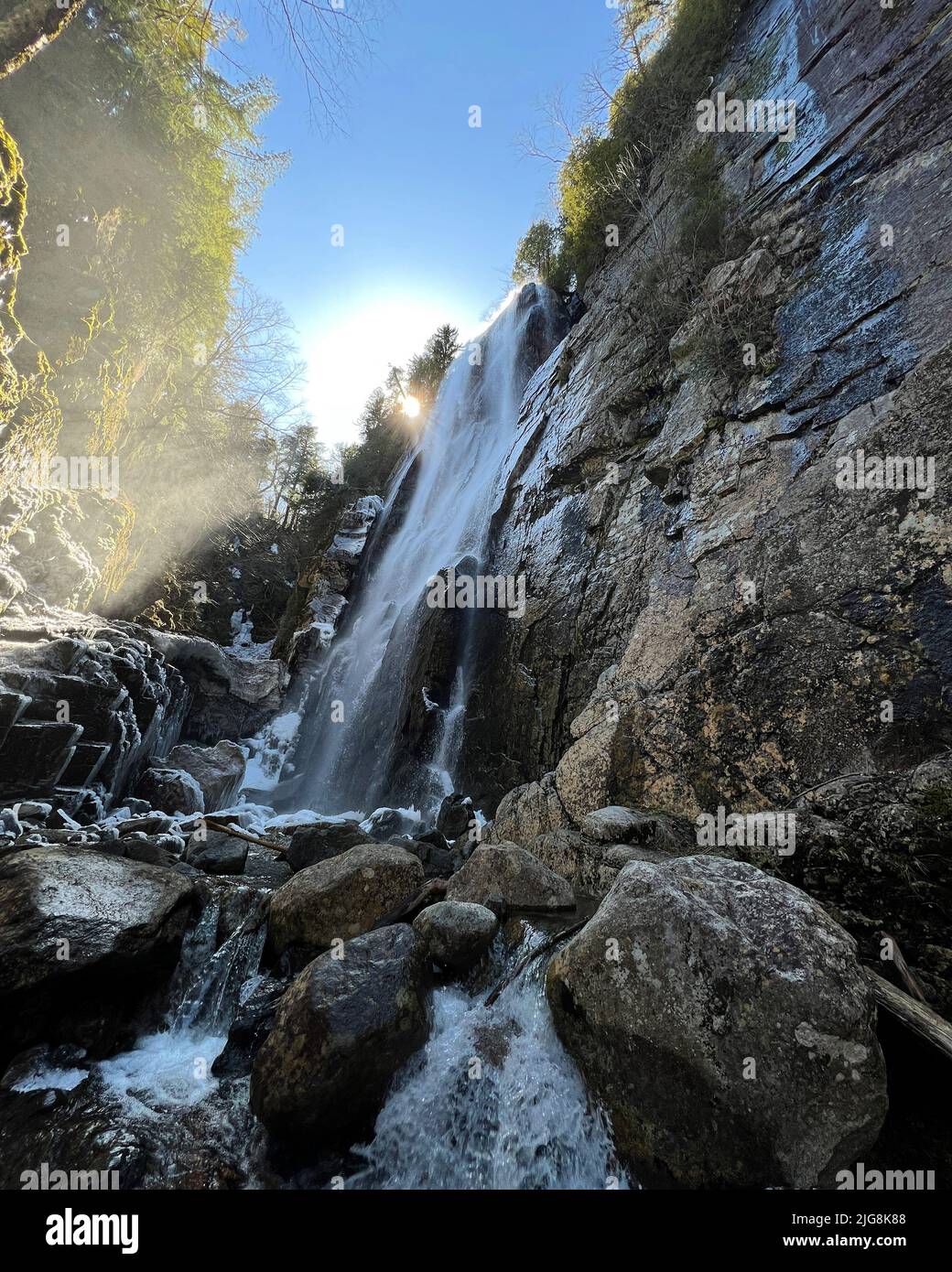 A breathtaking view of Rainbow Falls in Keene Valley in Tennessee Stock ...