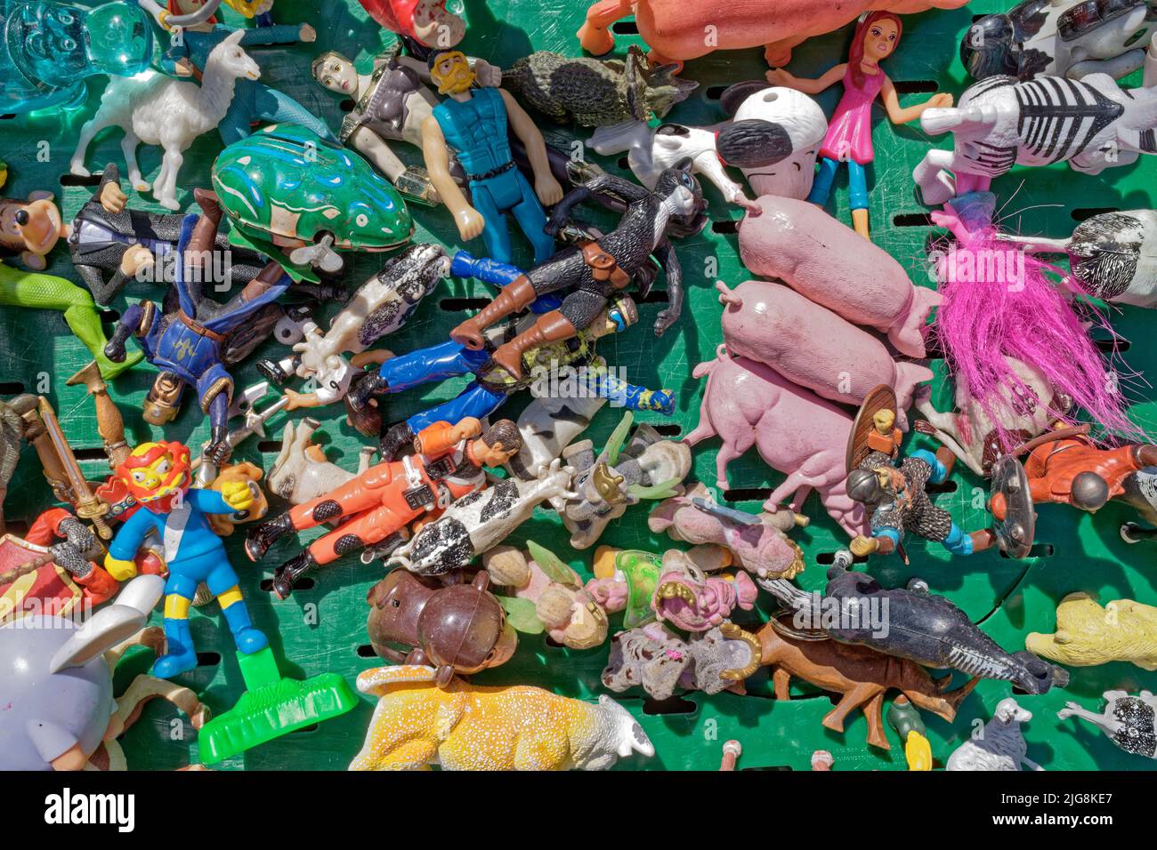 Various plastic toys (animals) at the flea market in Hanover (No. 39 ...