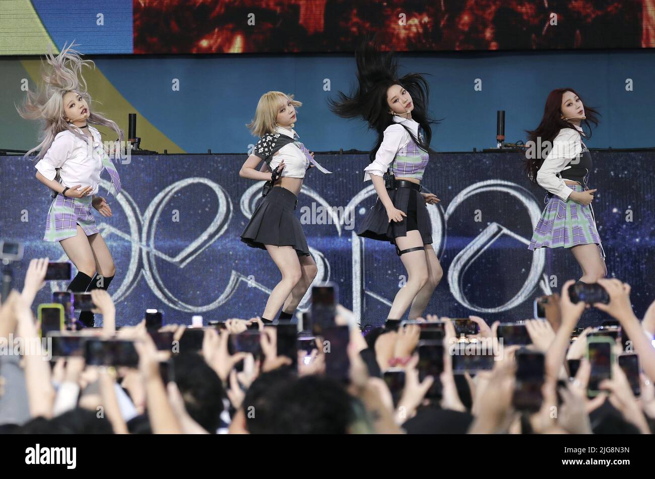 New York, United States. 08th July, 2022. Aespa, the South Korea all ...