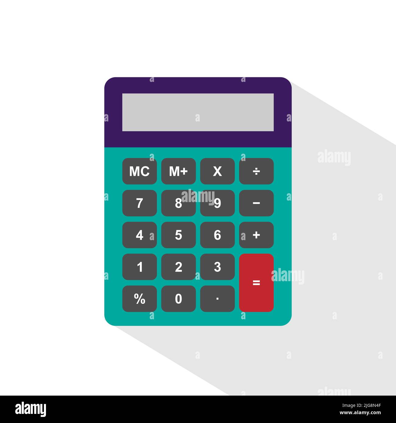 Calculator vector icon. Flat calculator illustration with white ...
