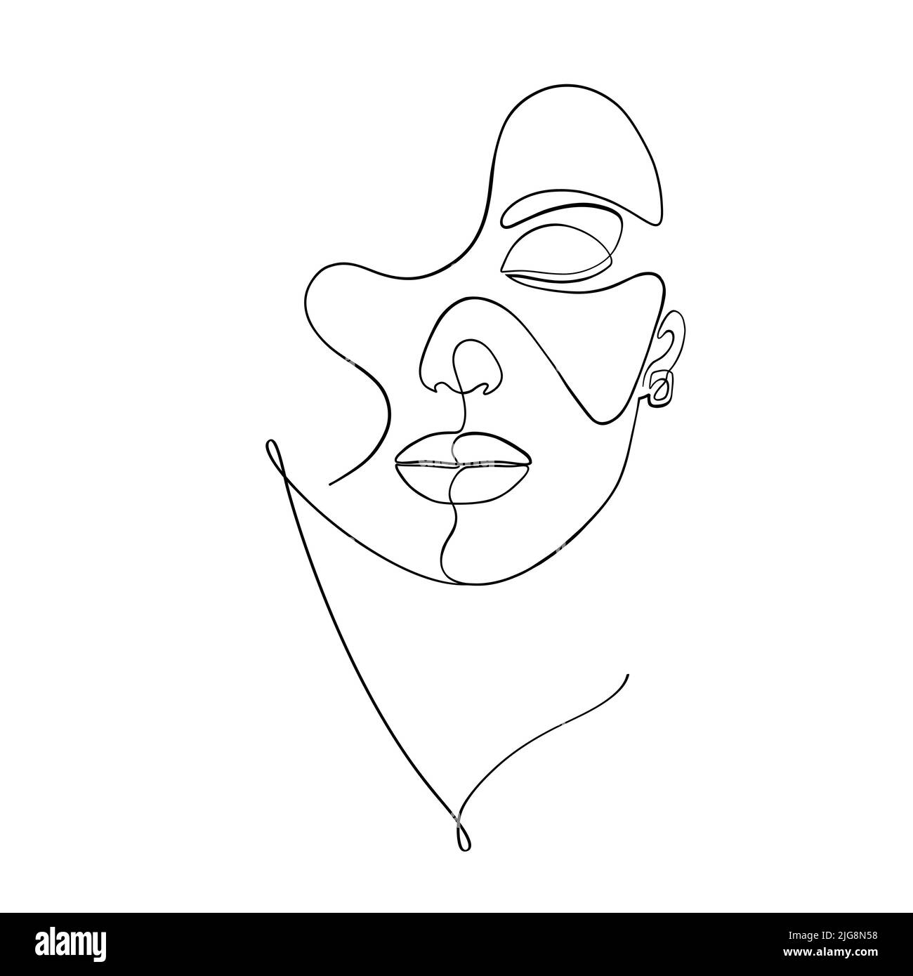 Minimal woman face Stock Vector Image & Art - Alamy