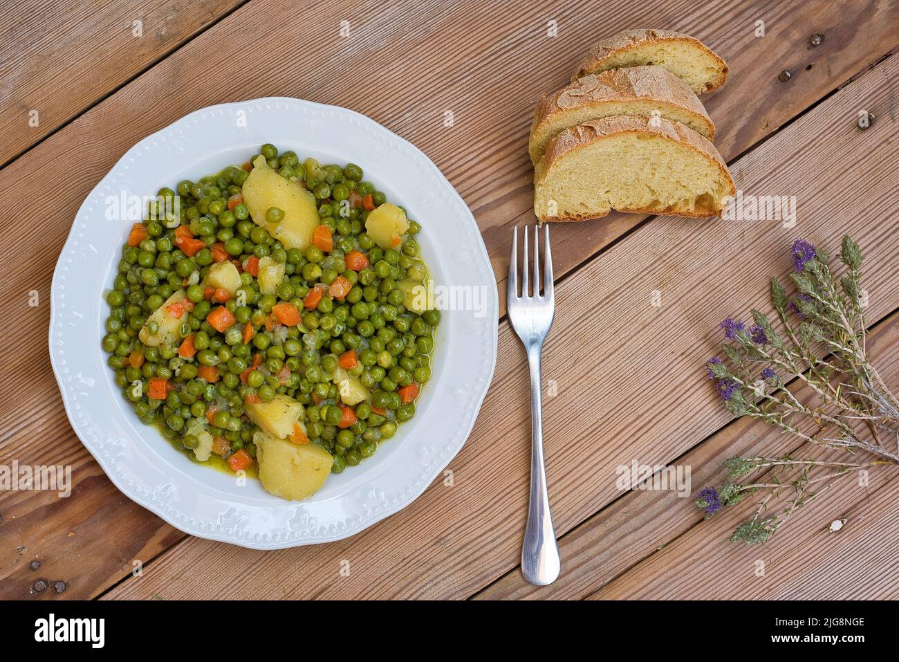 traditional Greek food with oil, in Greek arakas, oily food ...