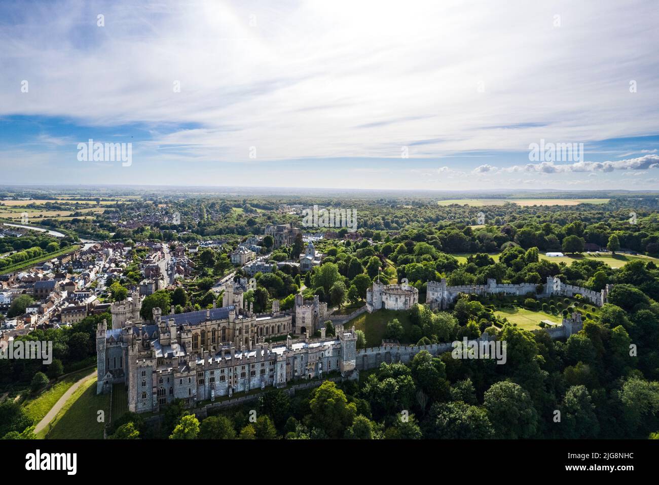 Aerial panorama of Arundel Castle, UK Stock Photo - Alamy