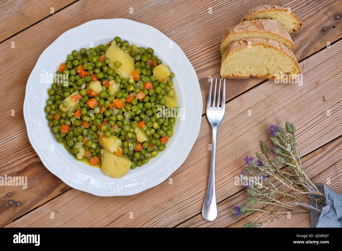 traditional Greek food with oil, in Greek arakas, oily food ...