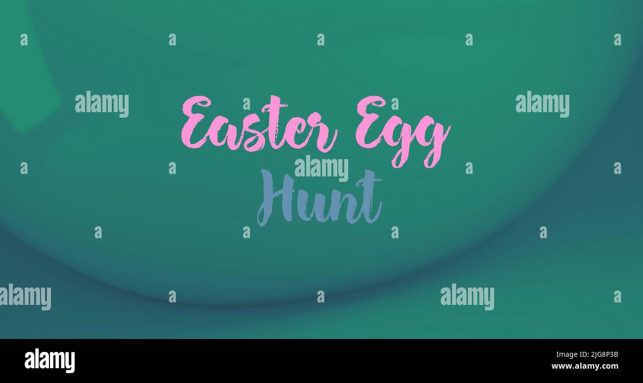 Image of easter egg hunt text over green background Stock Photo - Alamy