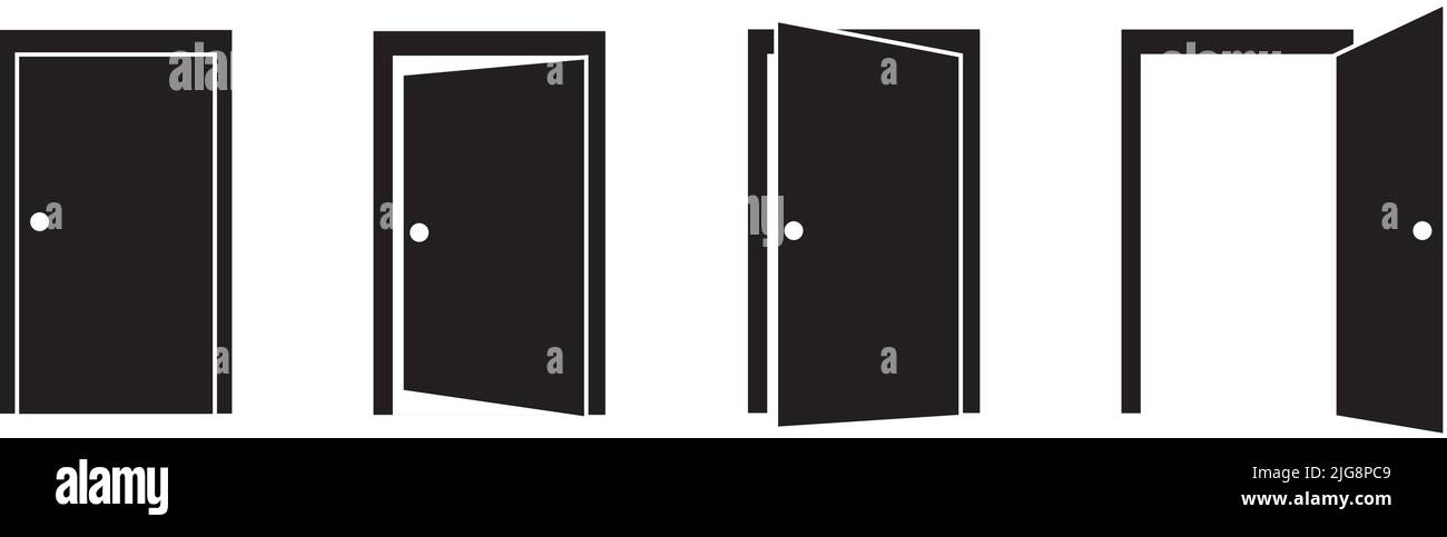 The door icons set on white background Stock Vector Image & Art - Alamy