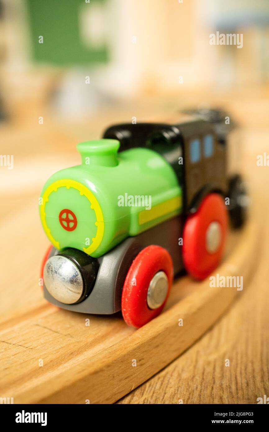 Wooden toy train cartoon hi-res stock photography and images - Alamy