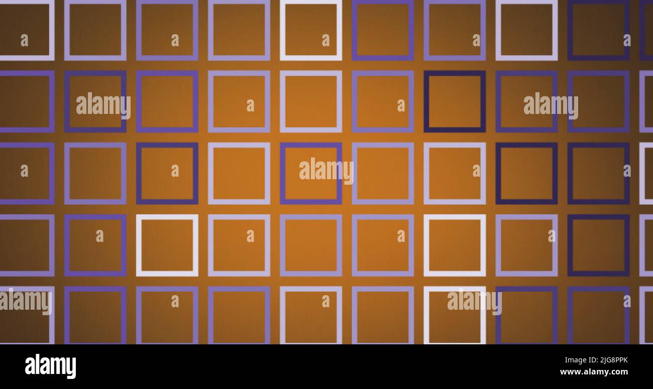 Image of squares moving over orange background Stock Photo - Alamy