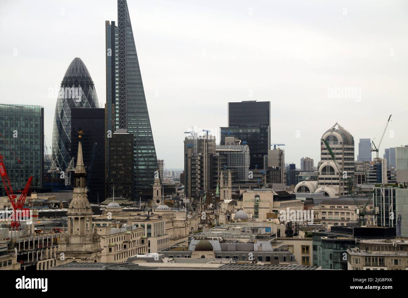 A beautiful cityscape with skyscrapers and historical buildings in the ...