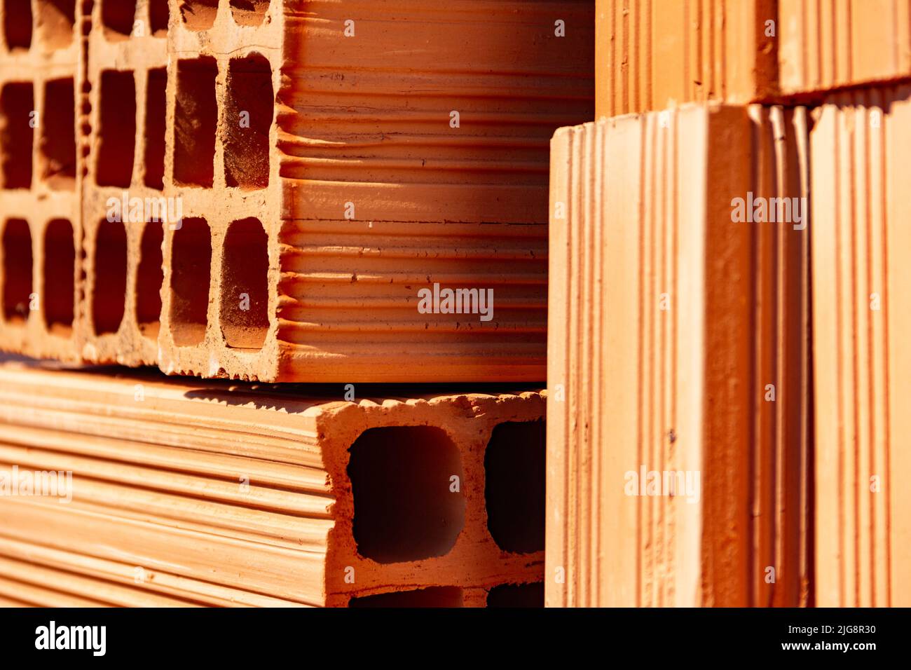 Goiania, Goiás, Brazil – July 08, 2022: Ceramic bricks arranged in ...