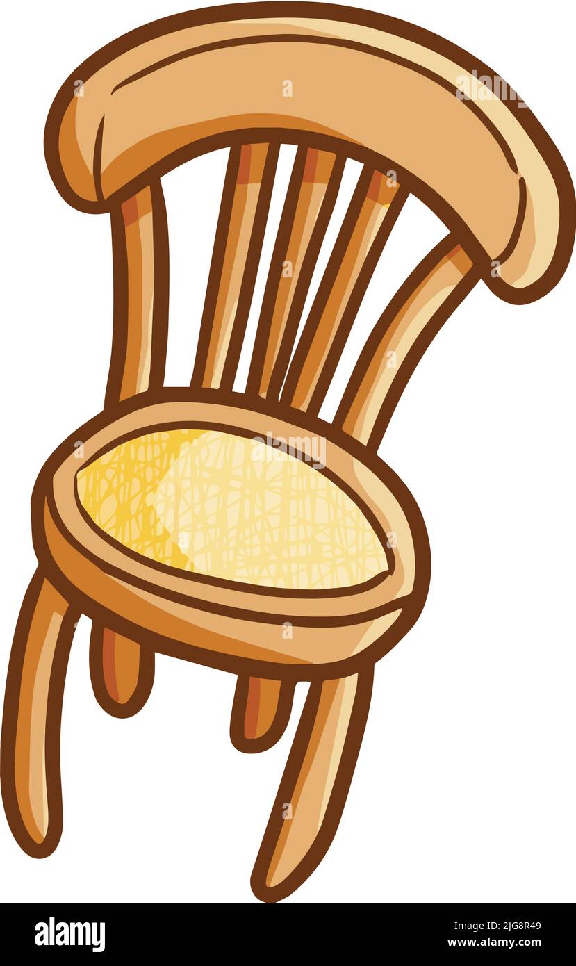 A classic brown wooden chair vector illustration on white background ...