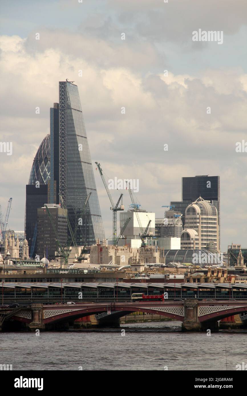 A vertical view of cityscape with skyscrapers in London, United Kingdom ...