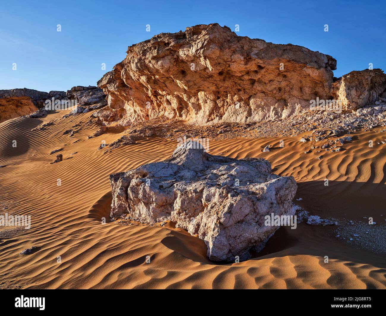On the road in the Al Huqf, a stone desert between the Arabian Sea and ...