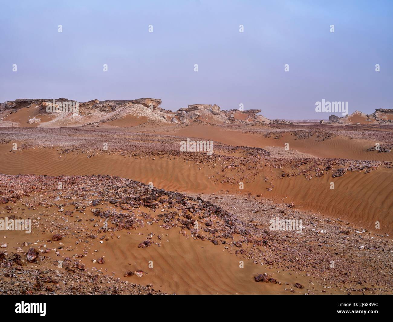 On the road in the Al Huqf, a stone desert between the Arabian Sea and ...