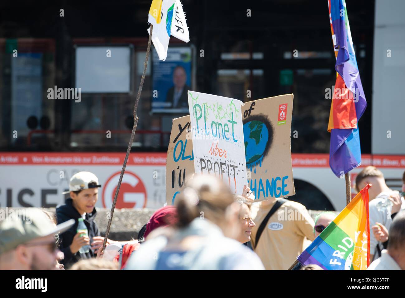 Fridays for future demonstration in Trier, Germany on the 08.07.2022 ...