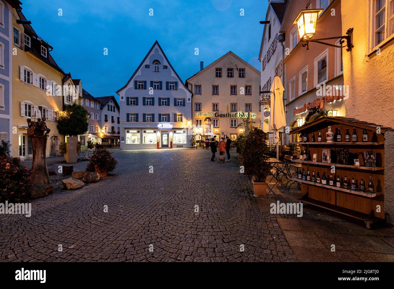 Füssen city, old town, Reichenstraße, Allgäu, Bavaria, Germany Stock ...