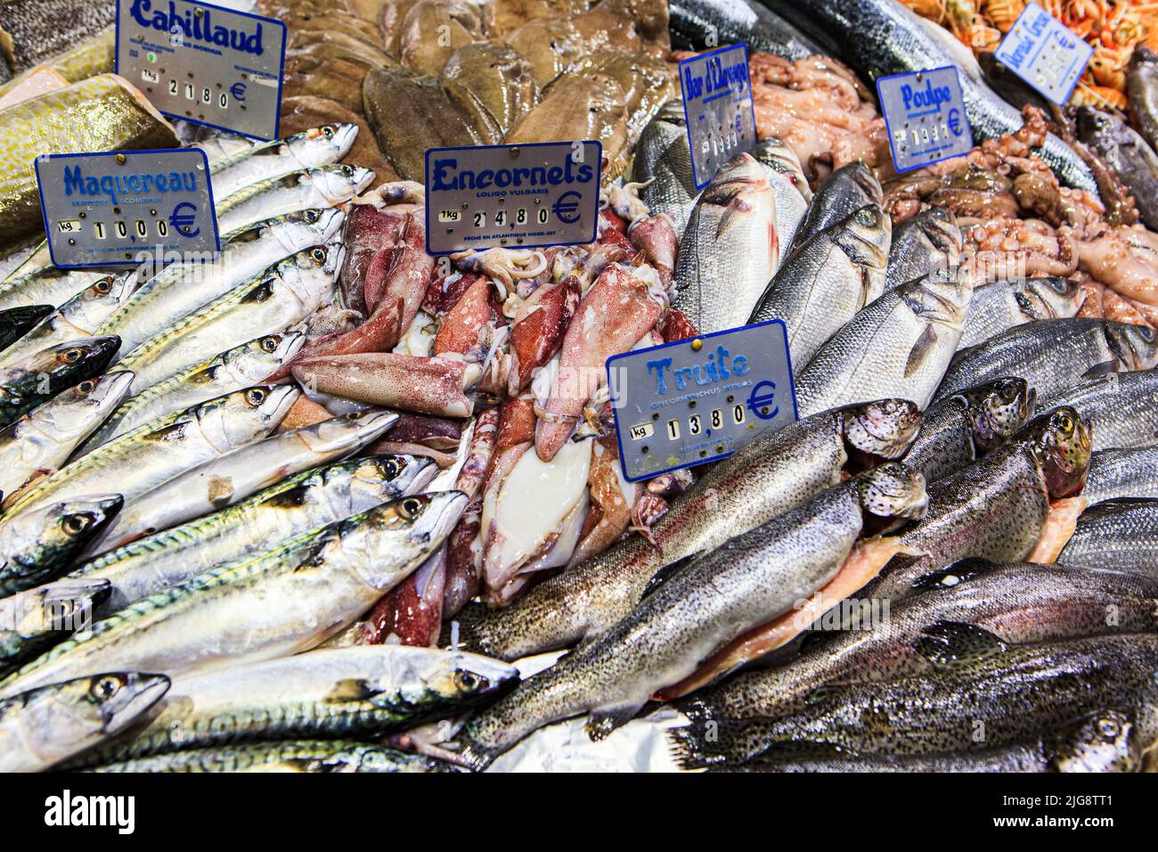 Seafood, fresh fish, Troyes, France Stock Photo - Alamy
