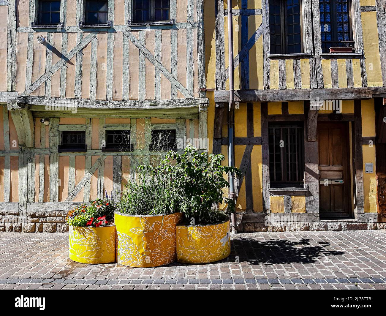Historical architecture in Troyes, France Stock Photo - Alamy