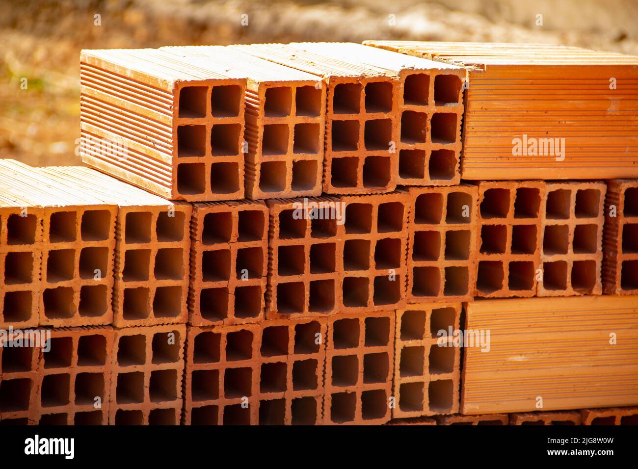 Goiania, Goiás, Brazil – July 08, 2022: Ceramic bricks arranged in ...
