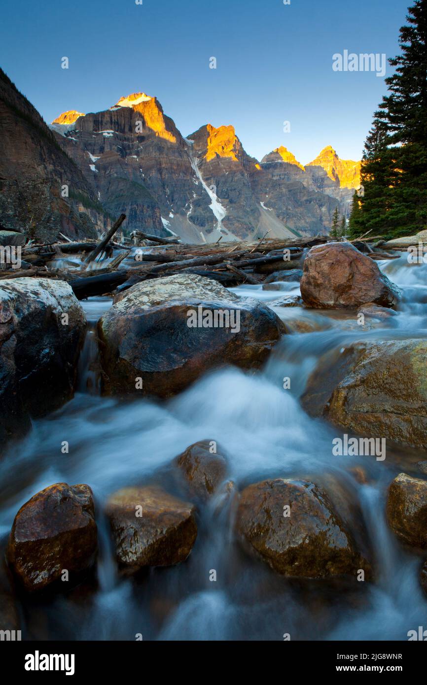 Small Waterfall at Moraine Lake, Banff National Park, Alberta, Canada ...