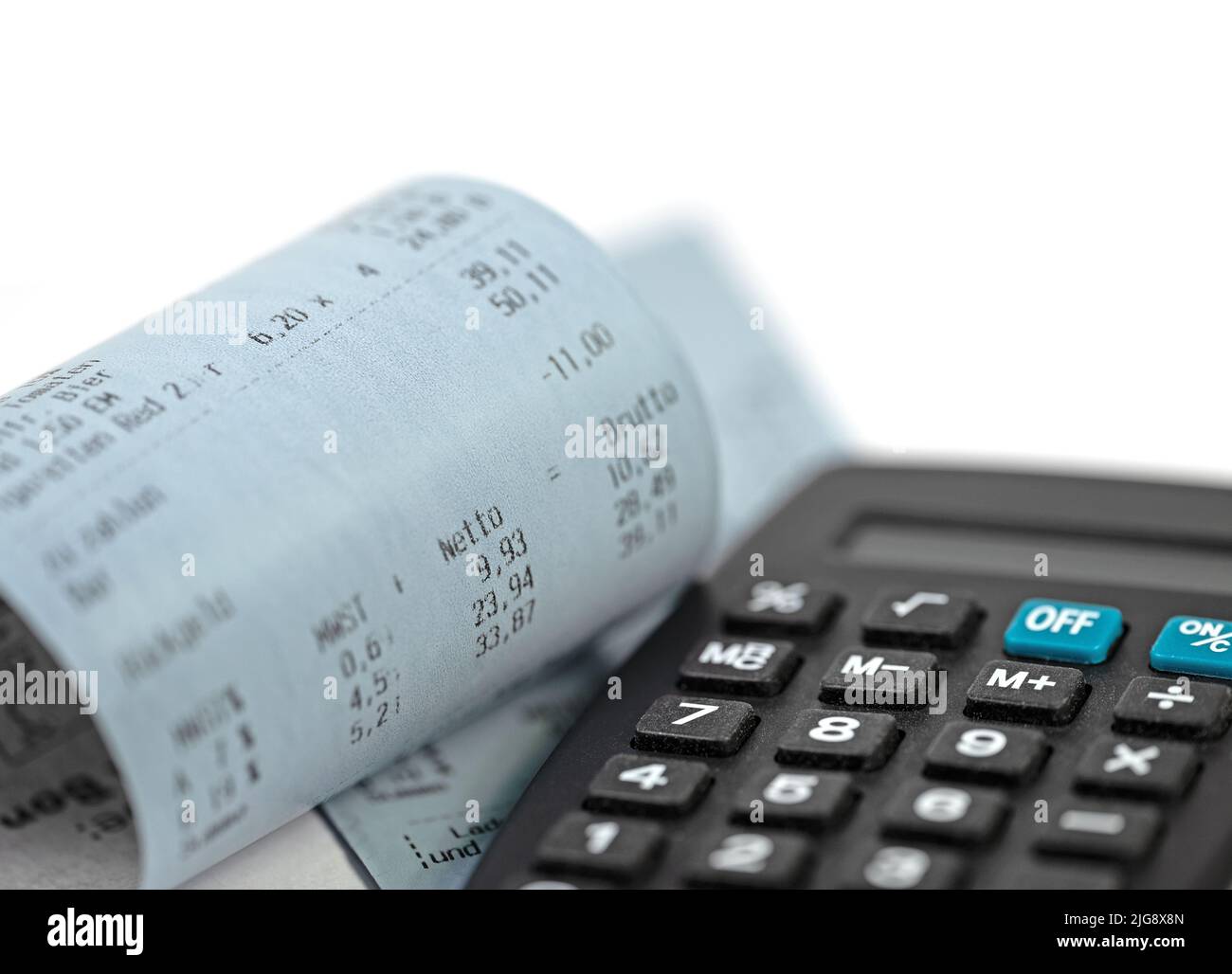 Shopping receipts calculator hi-res stock photography and images - Alamy